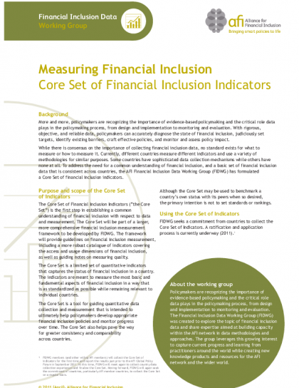 Measuring Financial Inclusion: Core Set of Financial Inclusion ... Measuring Financial Inclusion: Core Set of Financial Inclusion ...